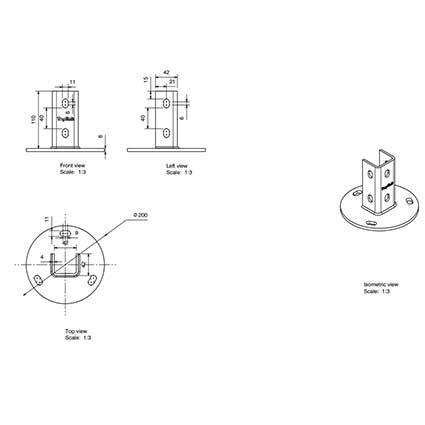 solar circular profile base 150 - شرکت راستین رابط خوب